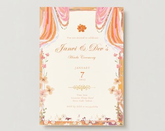 Indian Wedding Invitations Hindu Asian Mehendi Sangeet Reception Haldi ...