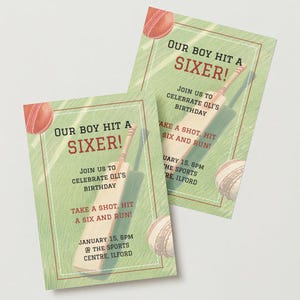 Children's Cricket 6th Birthday Invite for Kid's Party - Editable Canva ...