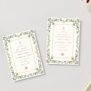 Indian Wedding Invitations Mughal Hindu Asian Mehendi Sangeet Reception ...