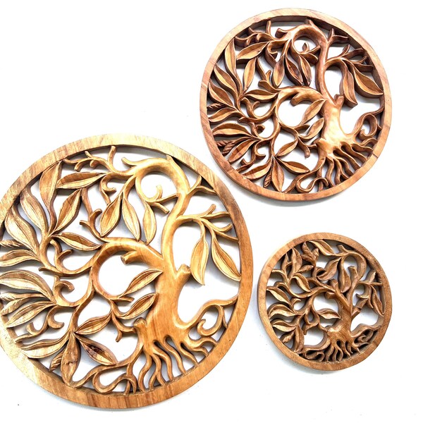 Carved Round Wood Frame - Etsy