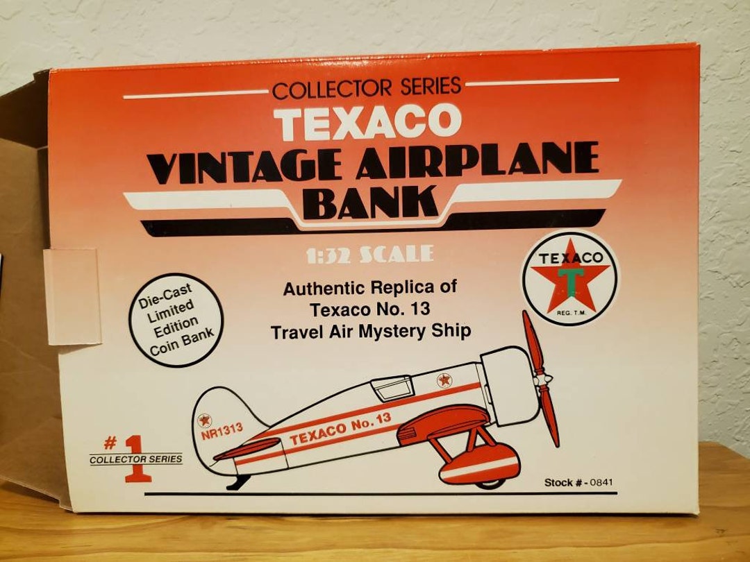 Texaco Vintage Airplane Bank - Etsy