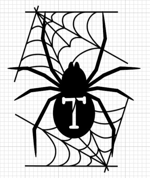 Spider With Letter T Web Visible in Letter - Etsy