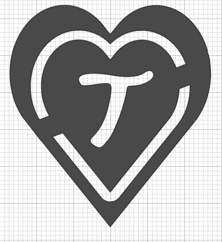 Elongated Double Heart With Initial T Cut-out With and Without an Arrow ...
