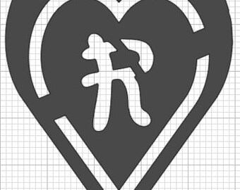 Elongated Double Heart With Initial T Cut-out With and Without an Arrow ...