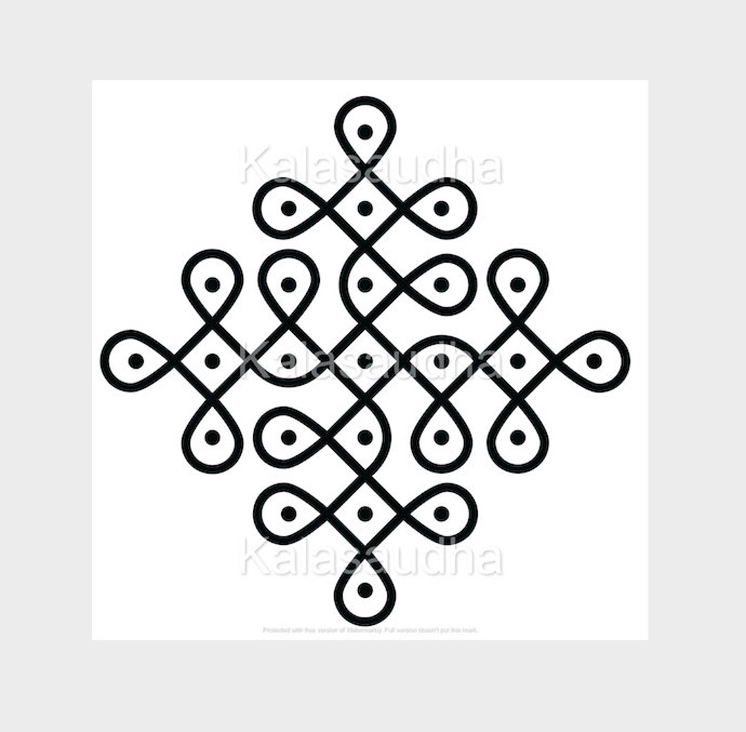 Kolam Digital PNG File Cut File for Cricut and Silhouette, Muggu ...