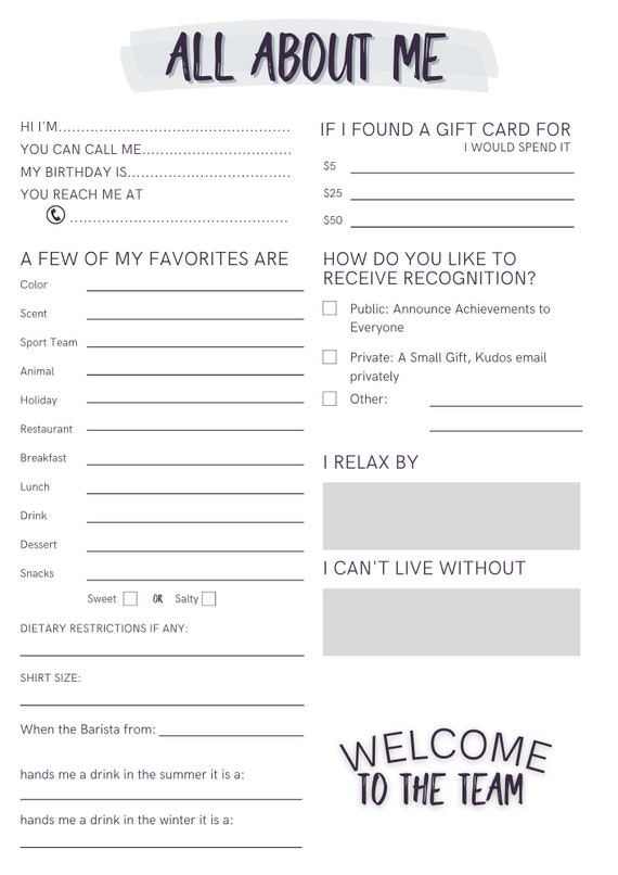 25 Questions About Me