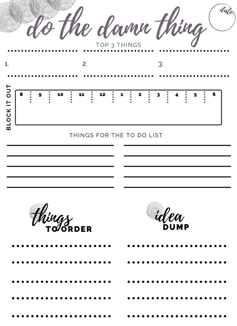 Editable PDF Daily Planner & to Do List - Etsy