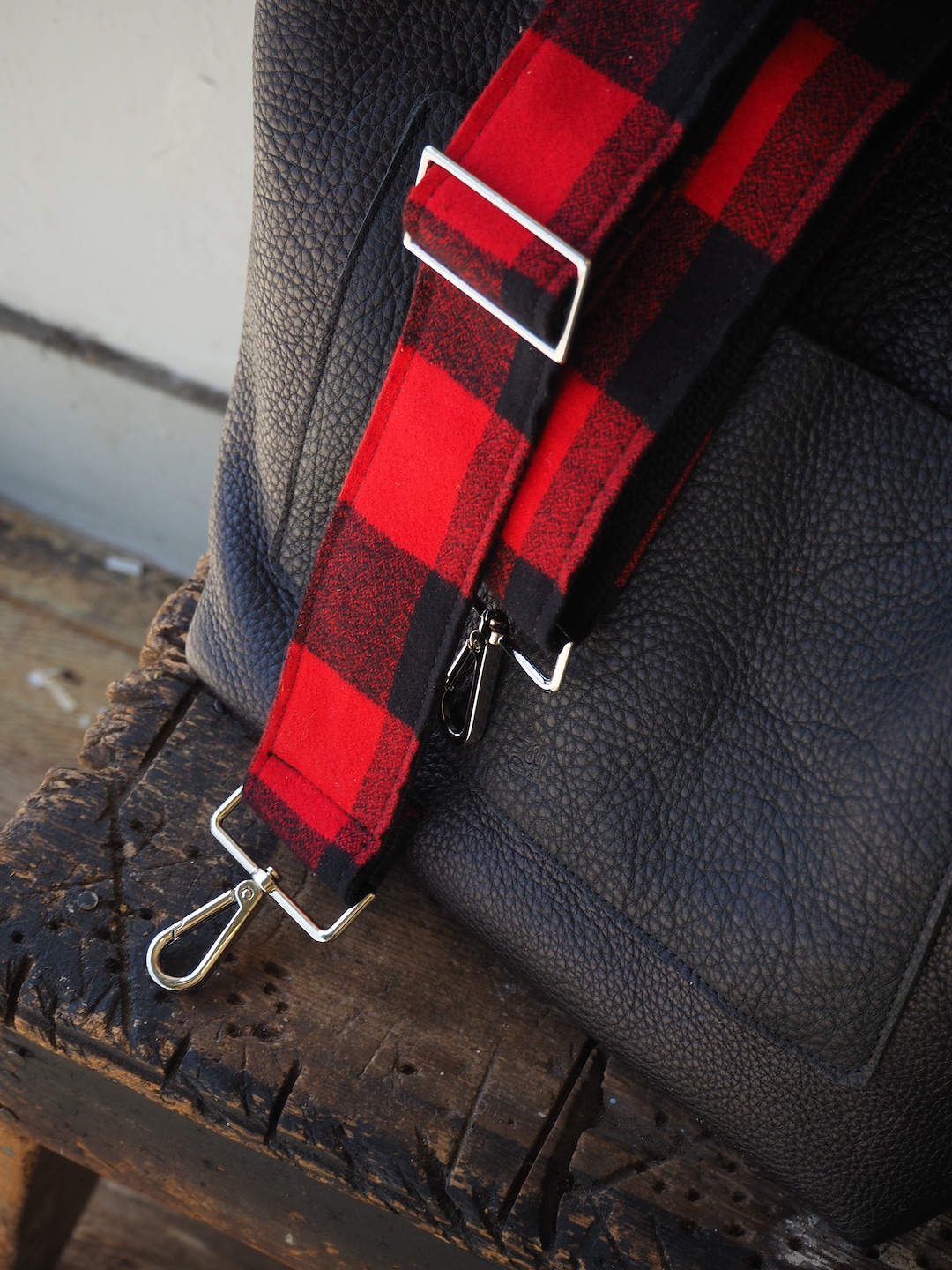 Flannel Purse Strap Red Checkered Crossbody Strap for Women's Handbag ...