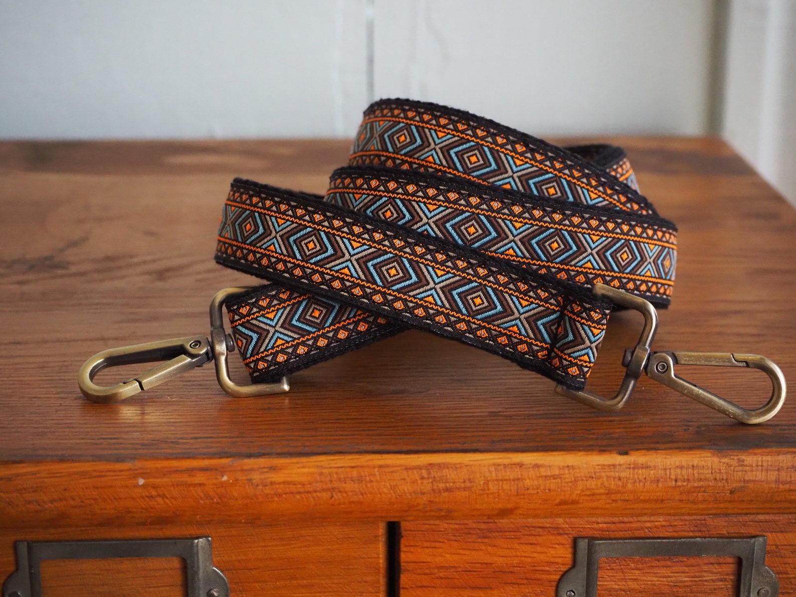 Slim Retro Purse Strap Geometric Pattern Replacement - Etsy