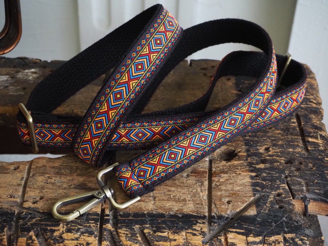 Slim Retro Purse Strap Geometric Pattern Replacement - Etsy