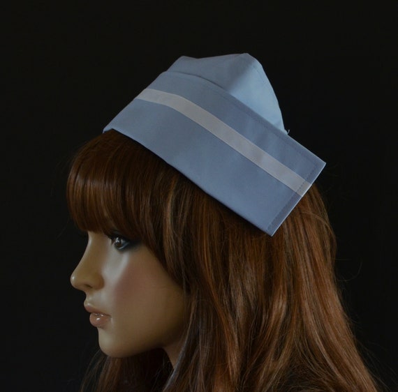 Vintage Style FABRIC NURSE'S HAT Pale Blue Nurse Cap With | Etsy