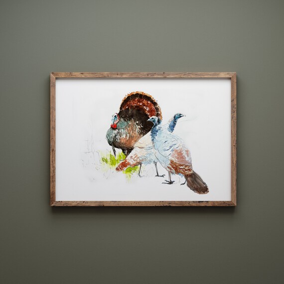 Turkey PRINTABLE Turkeys Drawing Wall Art Print Bird Pencil | Etsy