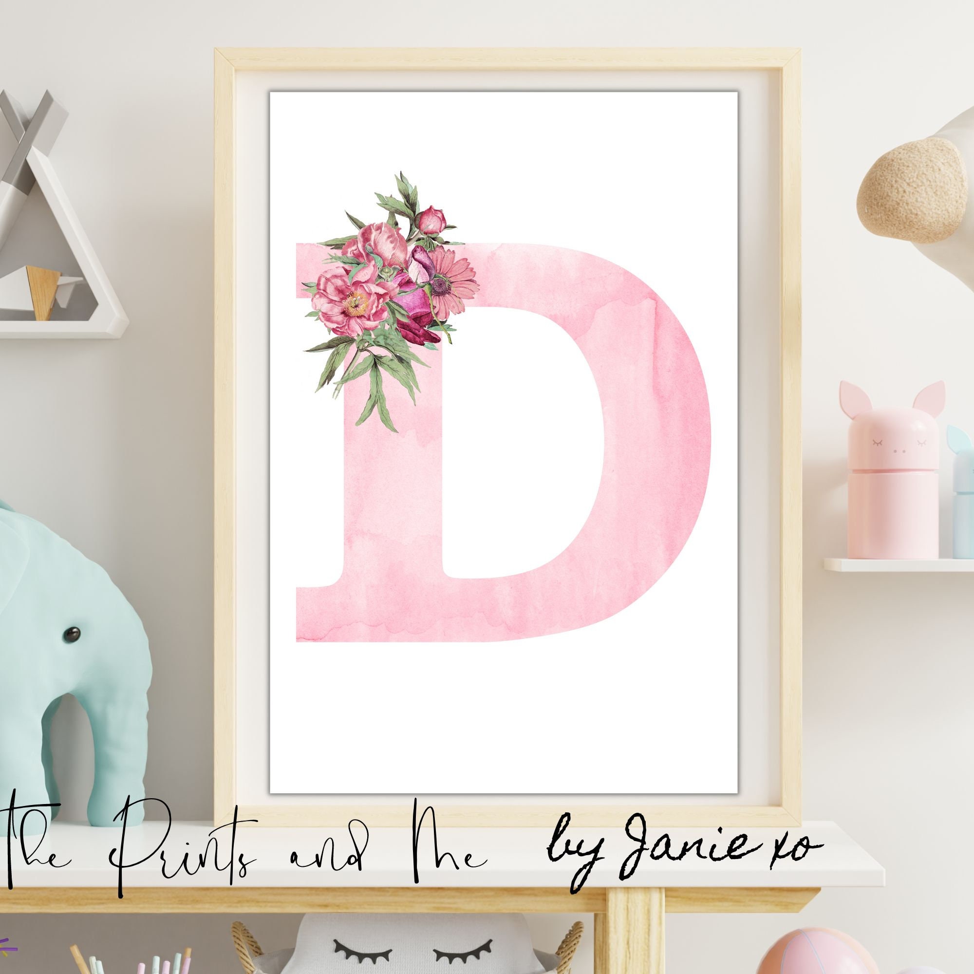 Capital Letter D Pink Letter D Alphabet Art Printable - Etsy Canada