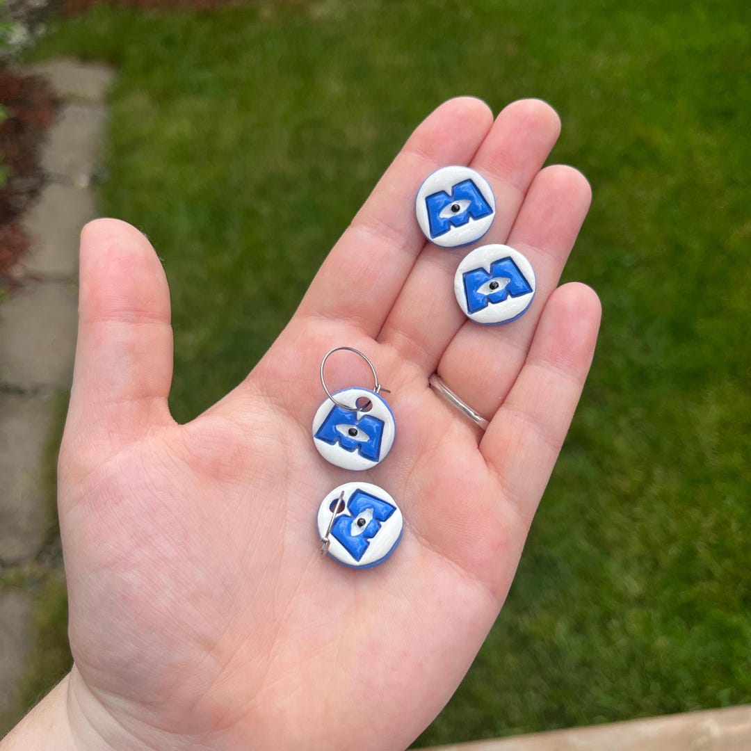 Monster Inc Logo | Clay Studs | Mike Wazowski Inspired | Mike and Sully ...