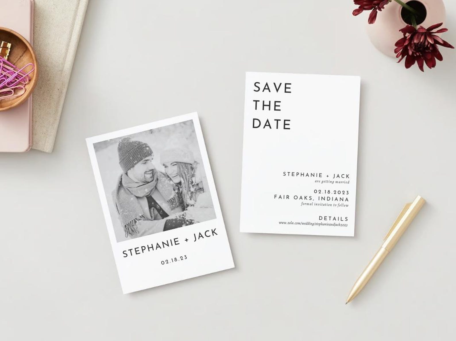 Polaroid Look-alike Save the Date 2-sided - Etsy