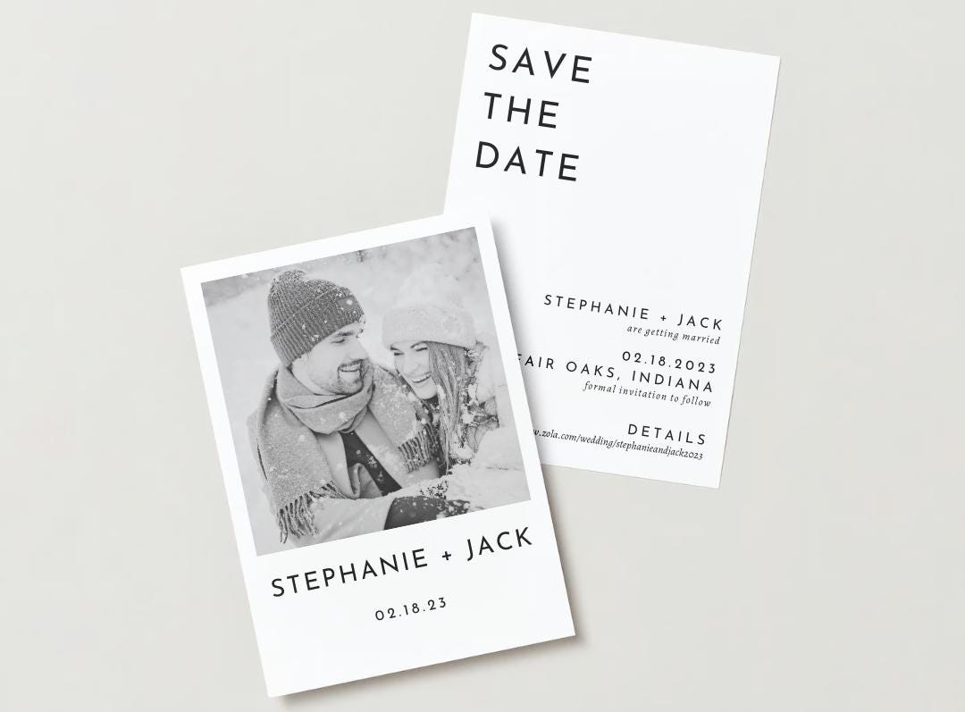 Polaroid Look-alike Save the Date 2-sided - Etsy