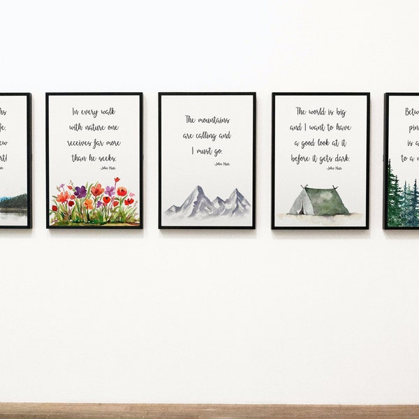 John Muir Quote Wall Art - Etsy