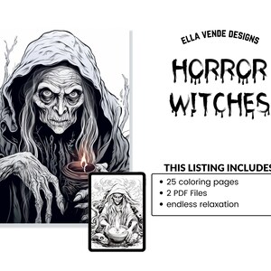 25 Ultra-realistic & Spine-chilling Witch Coloring Pages - Etsy