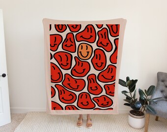 Soft Smiley Face Blanket - Etsy