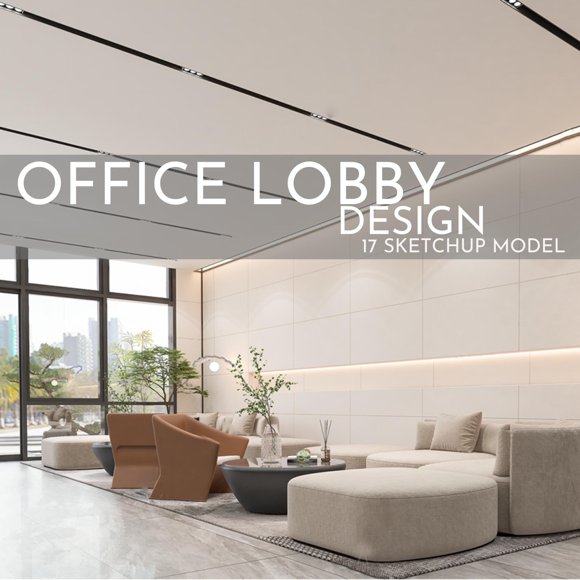 NEW! 17 Office Lobby - Sketchup 3D Office Lobby Interior Design Model ...