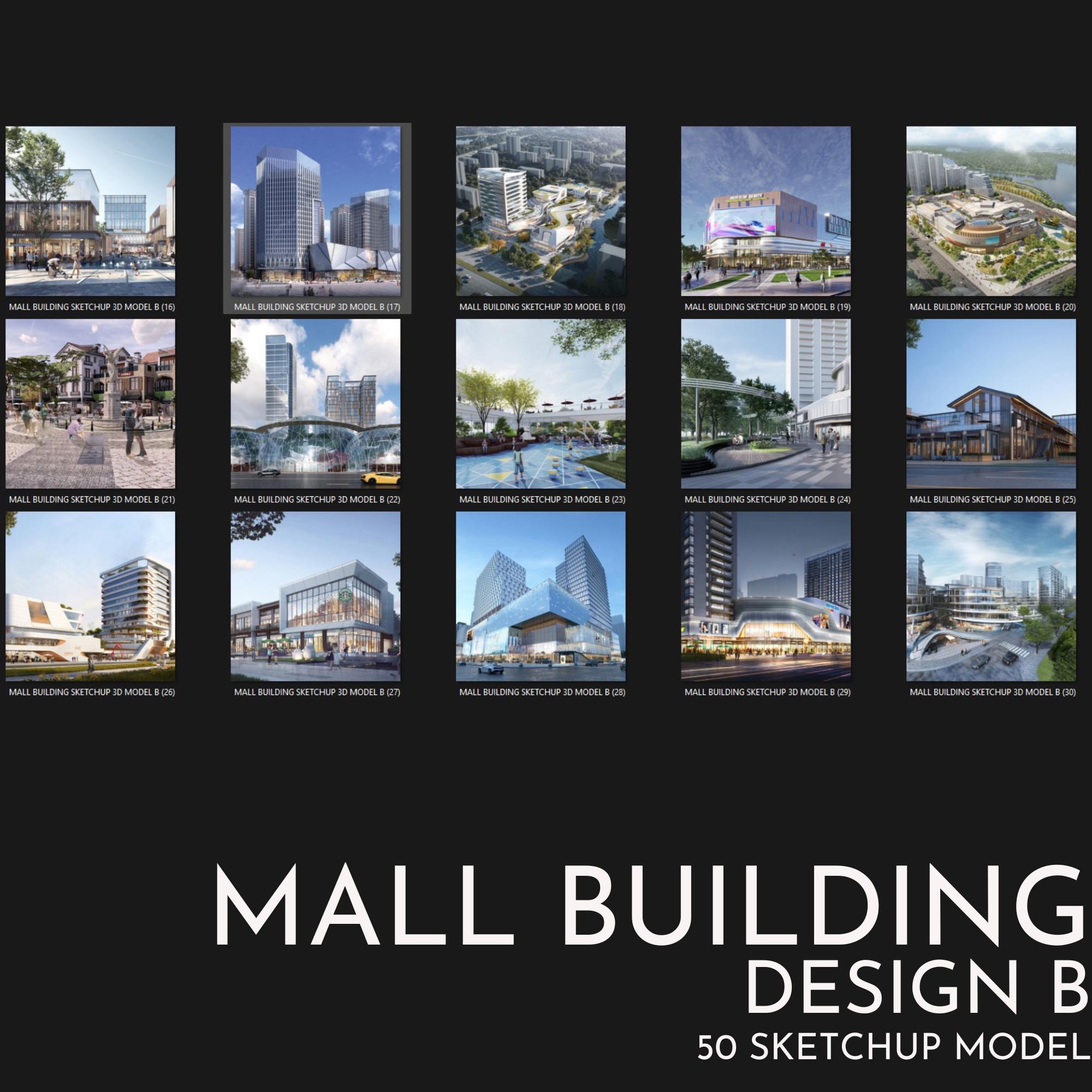 50 Mall Building Sketchup 3D Models: Interior Design Set B (digital ...