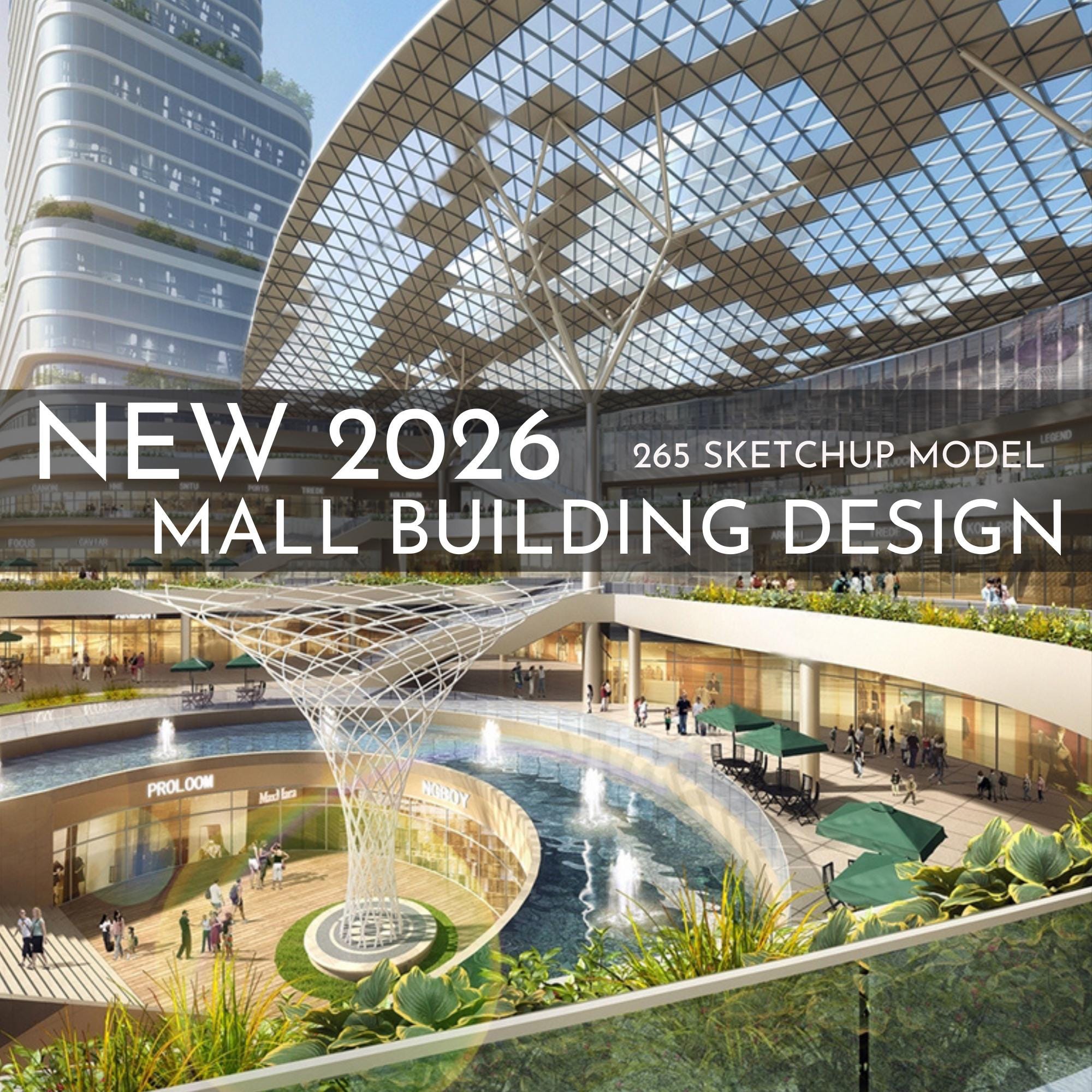 265 Mall Building Sketchup 3D Models | Commercial Interior Design Asset ...