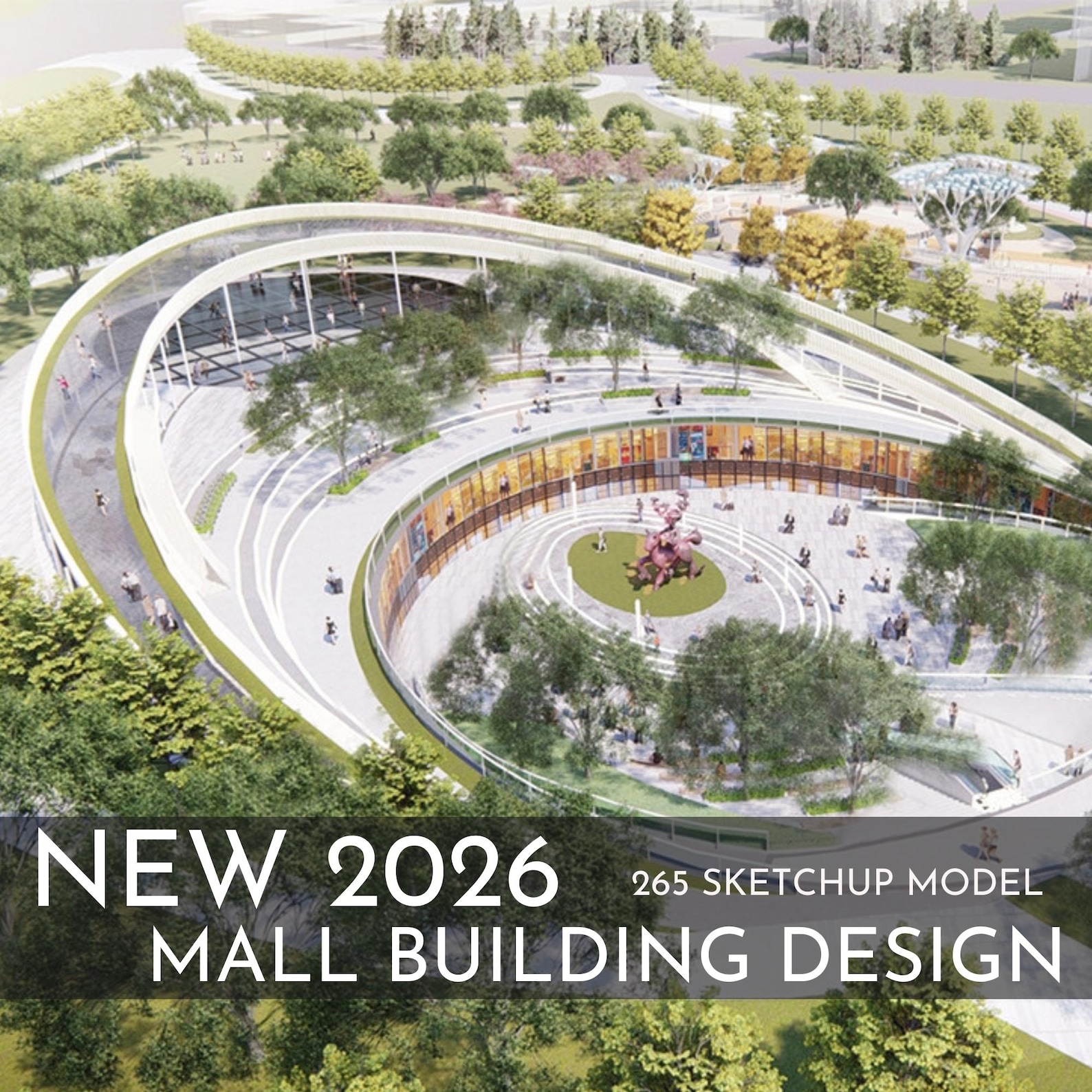 265 Mall Building Sketchup 3D Models | Commercial Interior Design Asset ...