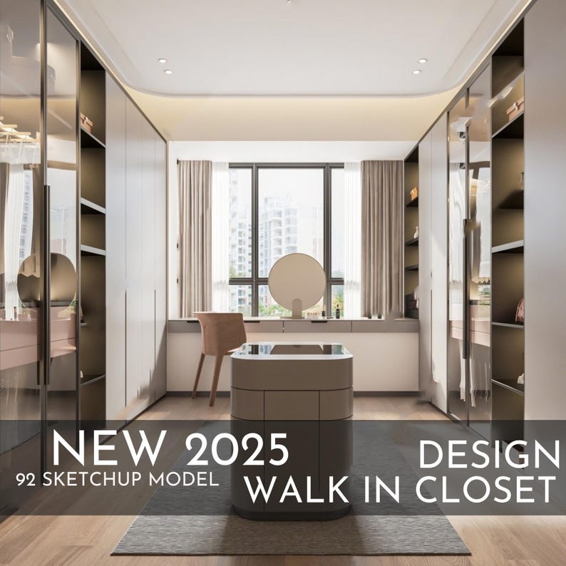 2025 NEW Walk in Closet - 92 Sketchup 3D Model Interior Design Model ...