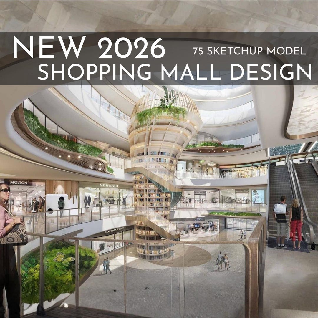 75 Shopping Mall Design Sketchup 3D Models | 2026 New Design | Interior ...