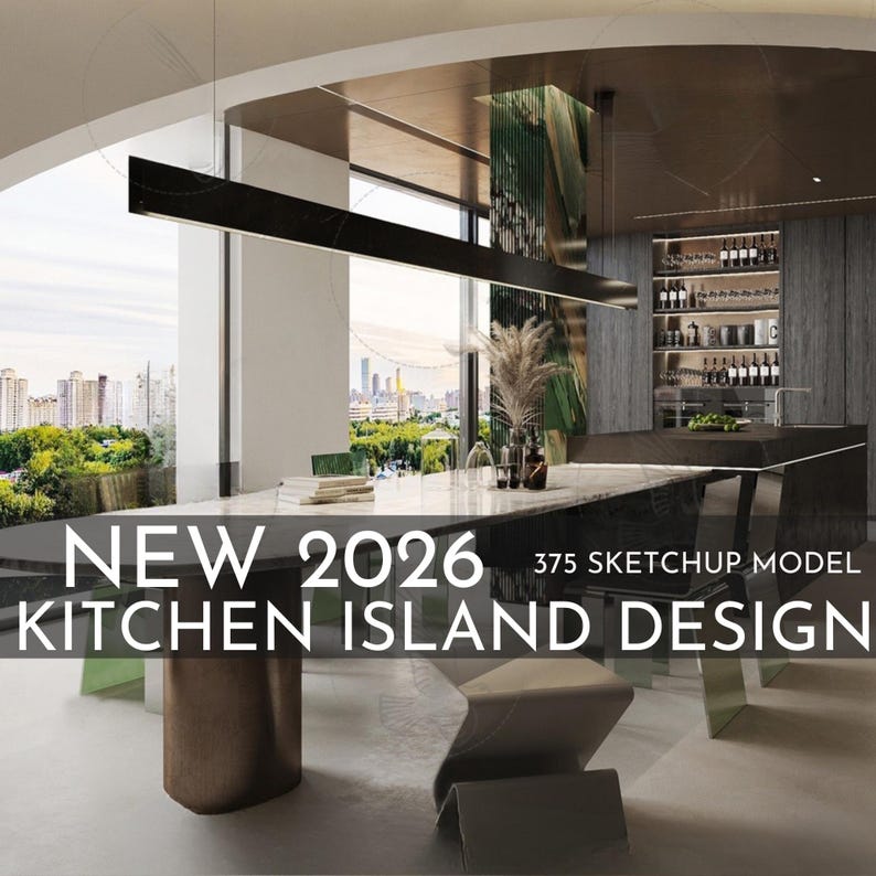 375 Kitchen Island Sketchup 3D Models | 2026 New Design | Interior ...