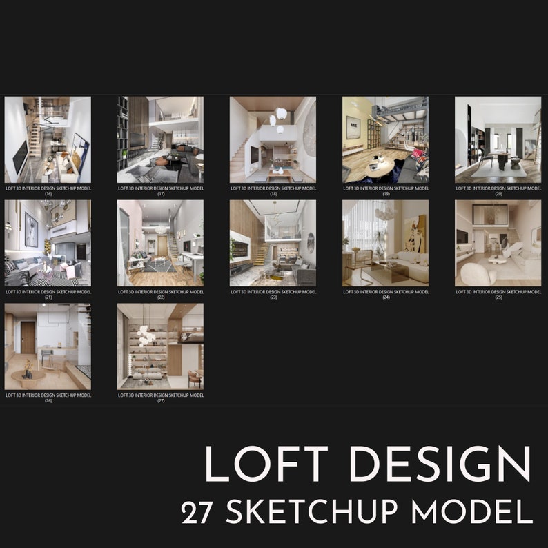 NEW! Loft Interior Design - 27 Sketchup 3D Model - Etsy