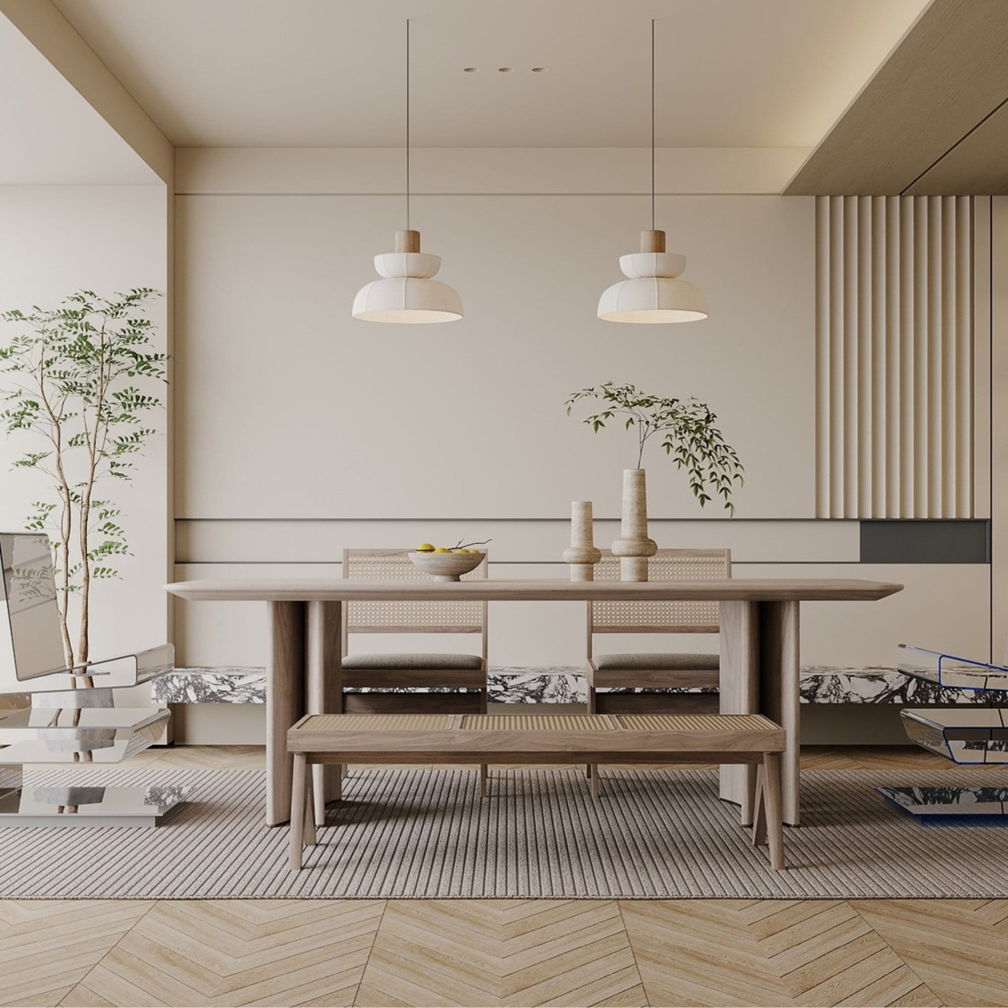 NEW! UPDATED Japandi Design Dining Interior Design - 36 Sketchup 3D ...