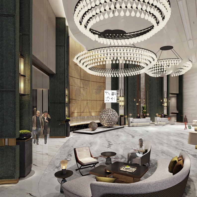 H2 10 Hotel Lobby Set 2 sketchup 3D Hotel Lobby Interior Design Model ...