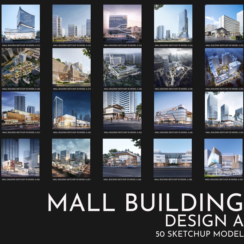NEW! 50 Mall Building Set A - Sketchup 3D Mall Building Interior Design ...