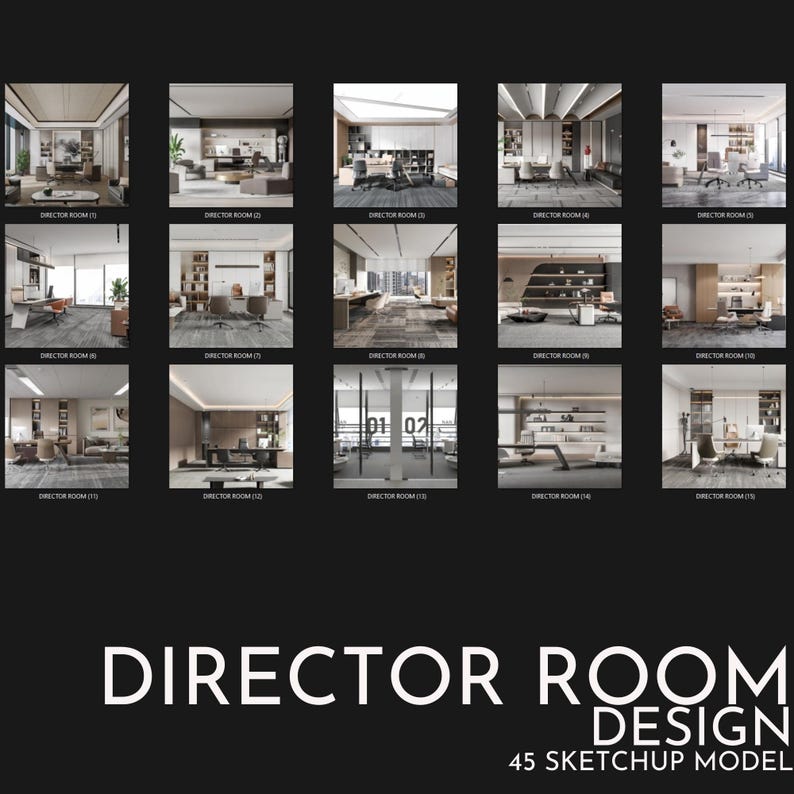 NEW! 45 Office Director Room - Sketchup 3D Office Director Room ...