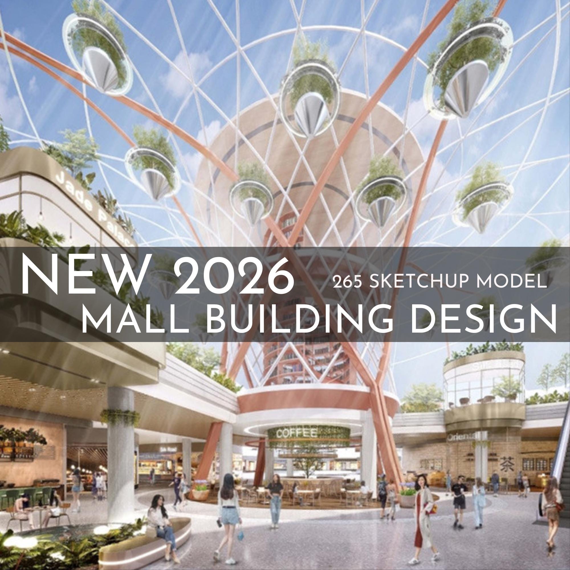 265 Mall Building Sketchup 3D Models | Commercial Interior Design Asset ...