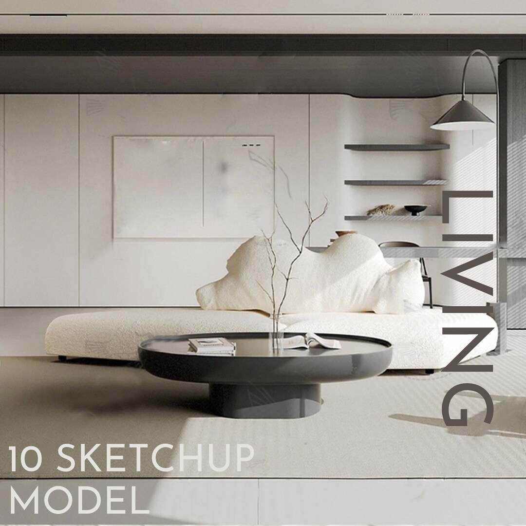 Modern Living Room Sketchup Model L7 3D Interior Design - Etsy UK