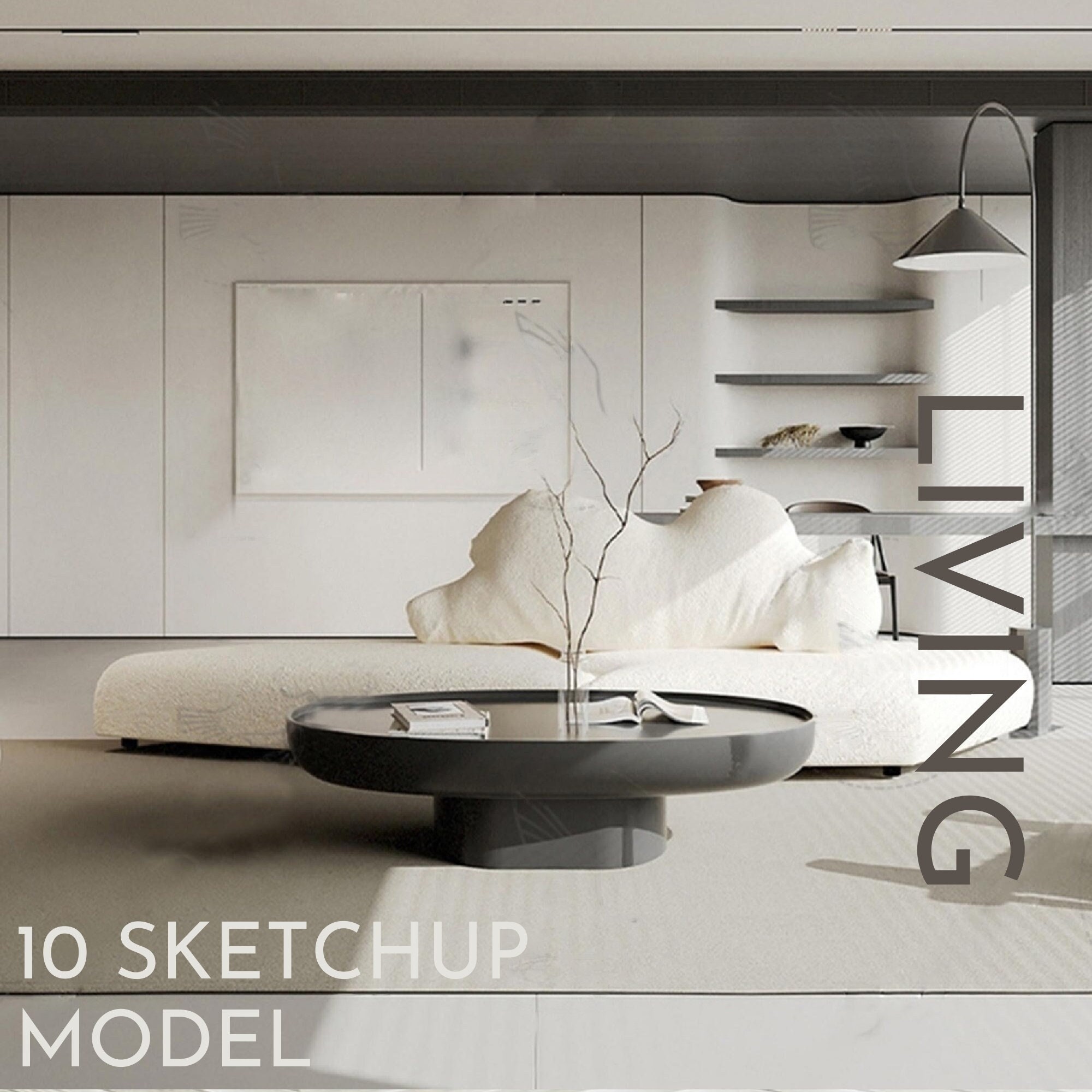 Modern Living Room Sketchup Model L7 3D Interior Design - Etsy UK