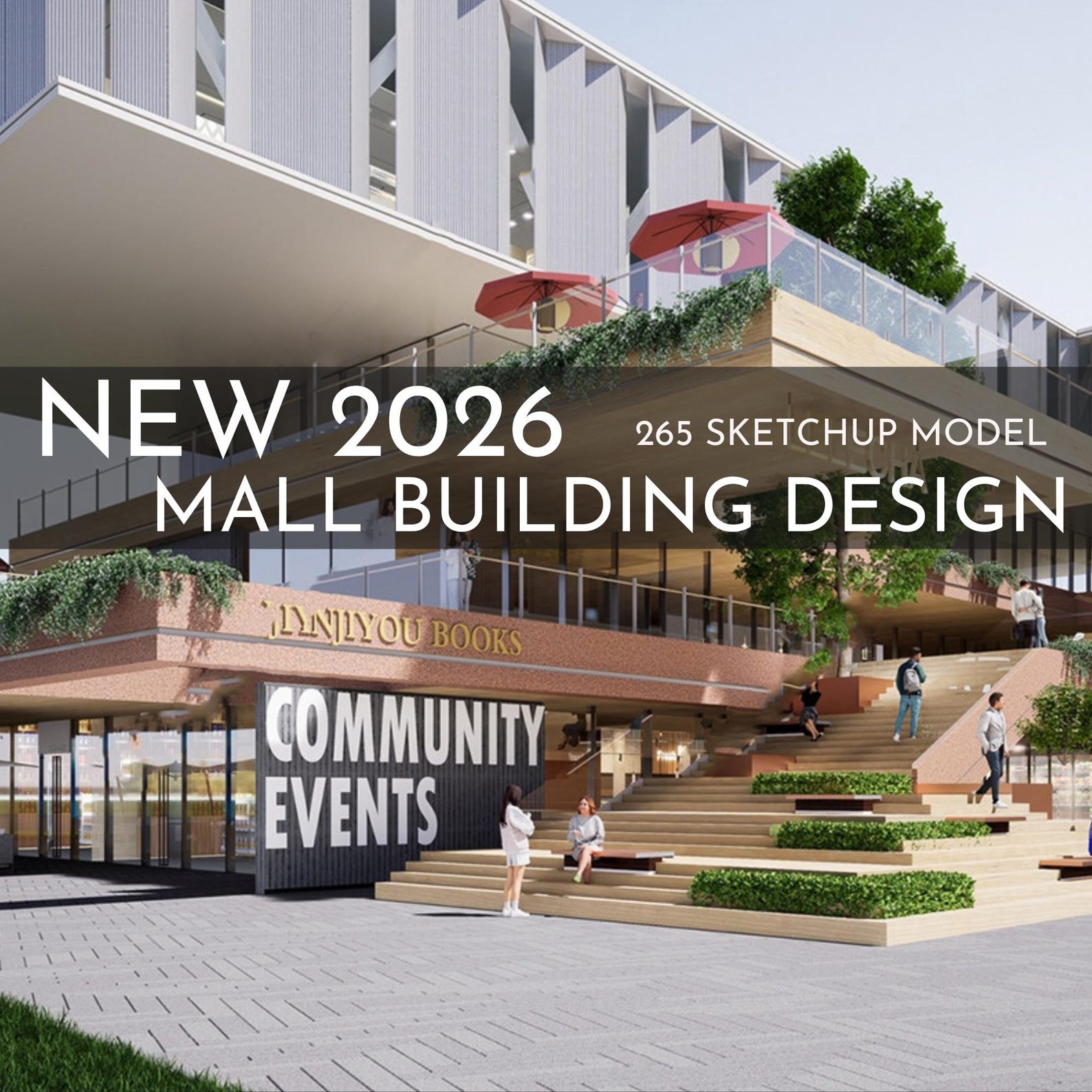 265 Mall Building Sketchup 3D Models | Commercial Interior Design Asset ...