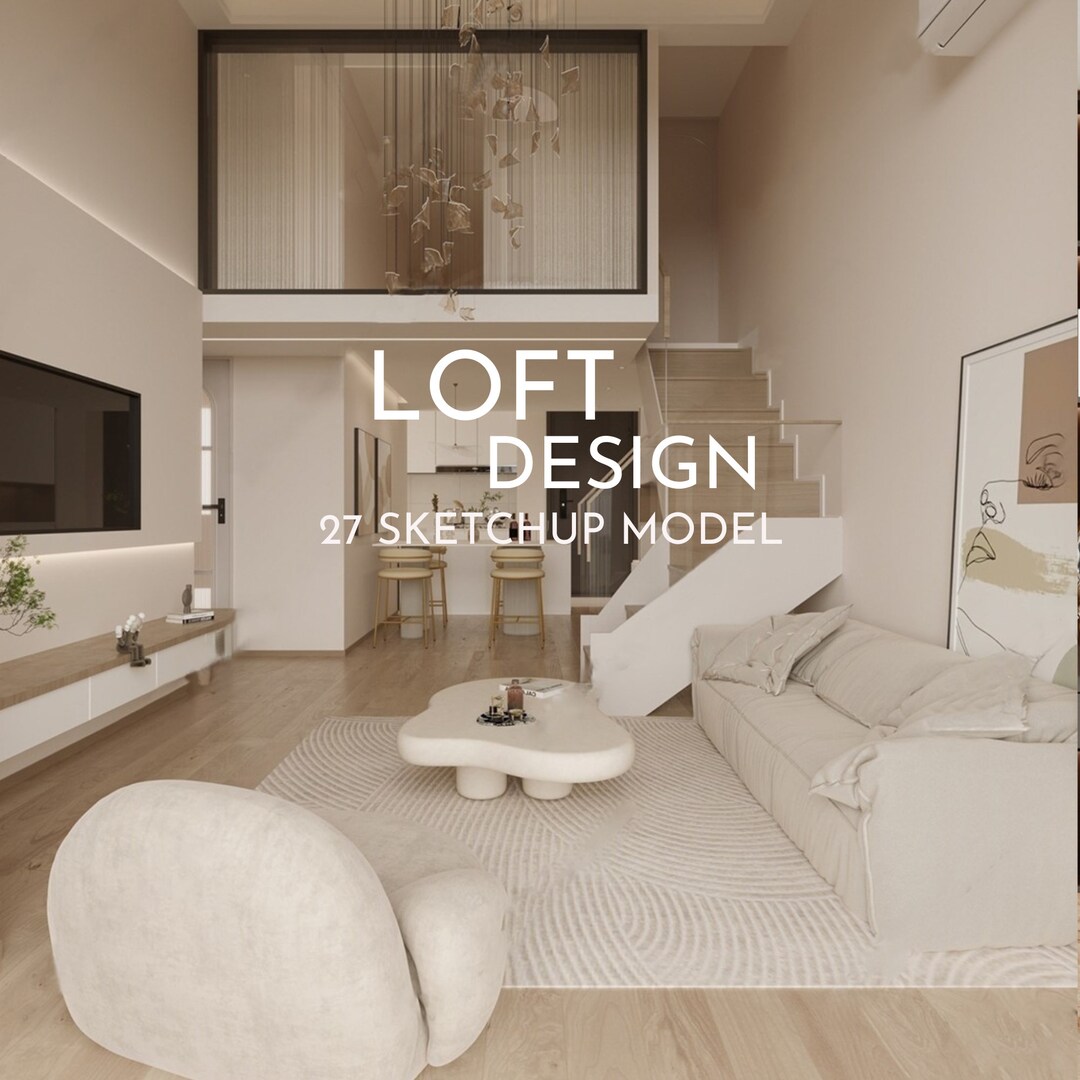 NEW! Loft Interior Design - 27 Sketchup 3D Model - Etsy