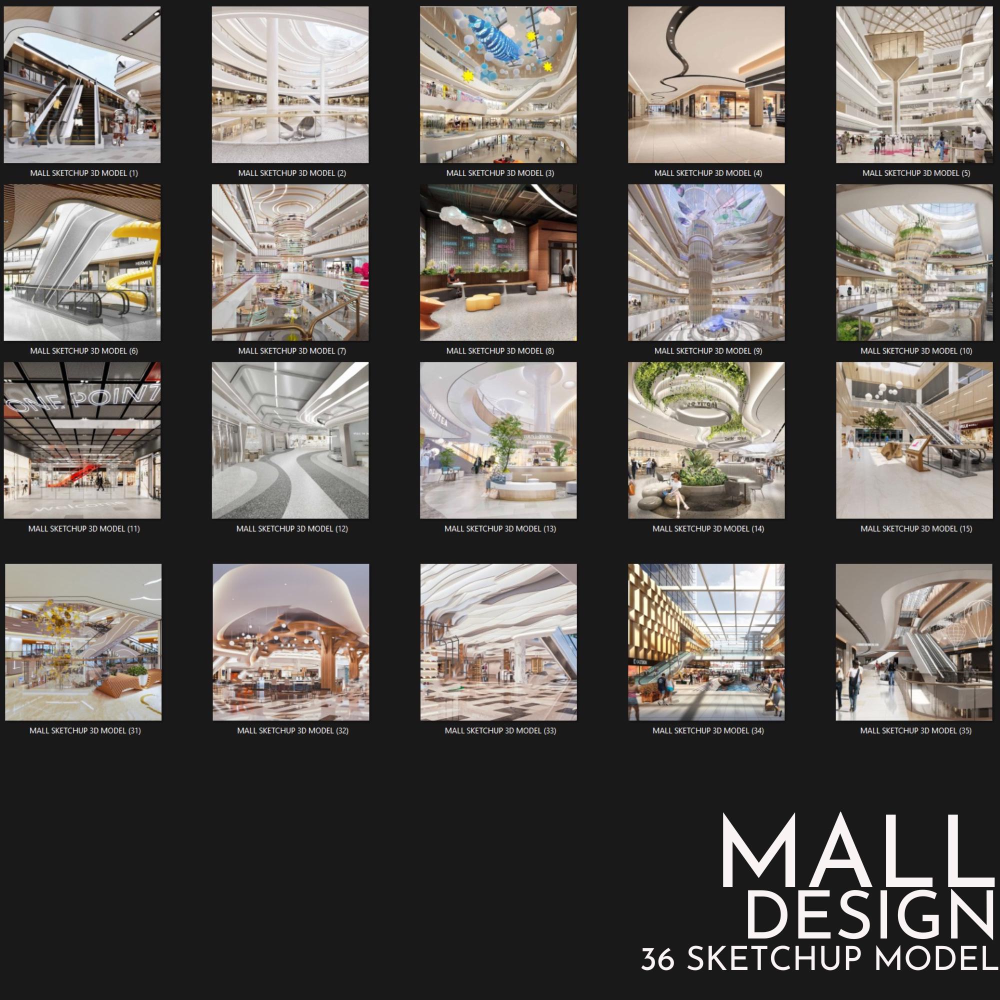 NEW! 36 MALL - Sketchup 3D MALL Interior Design Model - Etsy
