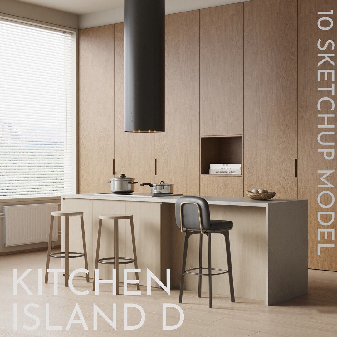 UPDATED Modern Kitchen Island 3D Sketchup Model D Interior Design ...