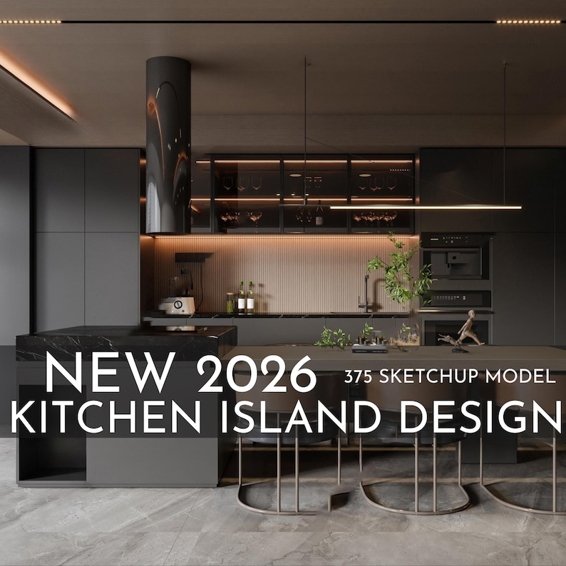 375 Kitchen Island Sketchup 3D Models | 2026 New Design | Interior ...