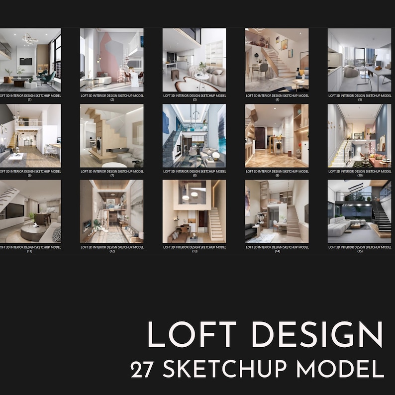 NEW! Loft Interior Design - 27 Sketchup 3D Model - Etsy