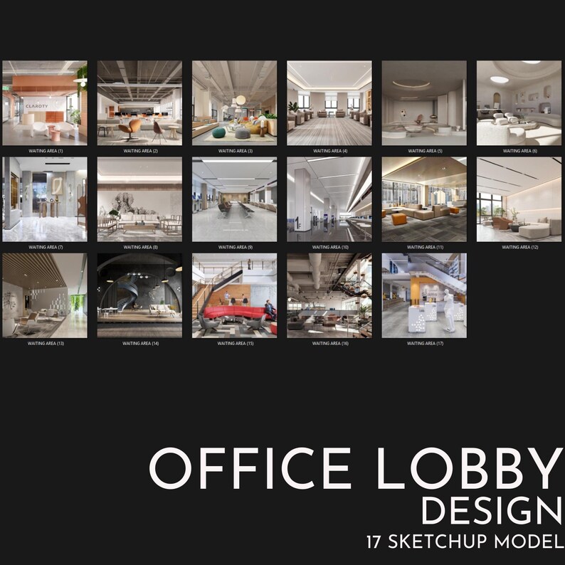 NEW! 17 Office Lobby - Sketchup 3D Office Lobby Interior Design Model ...