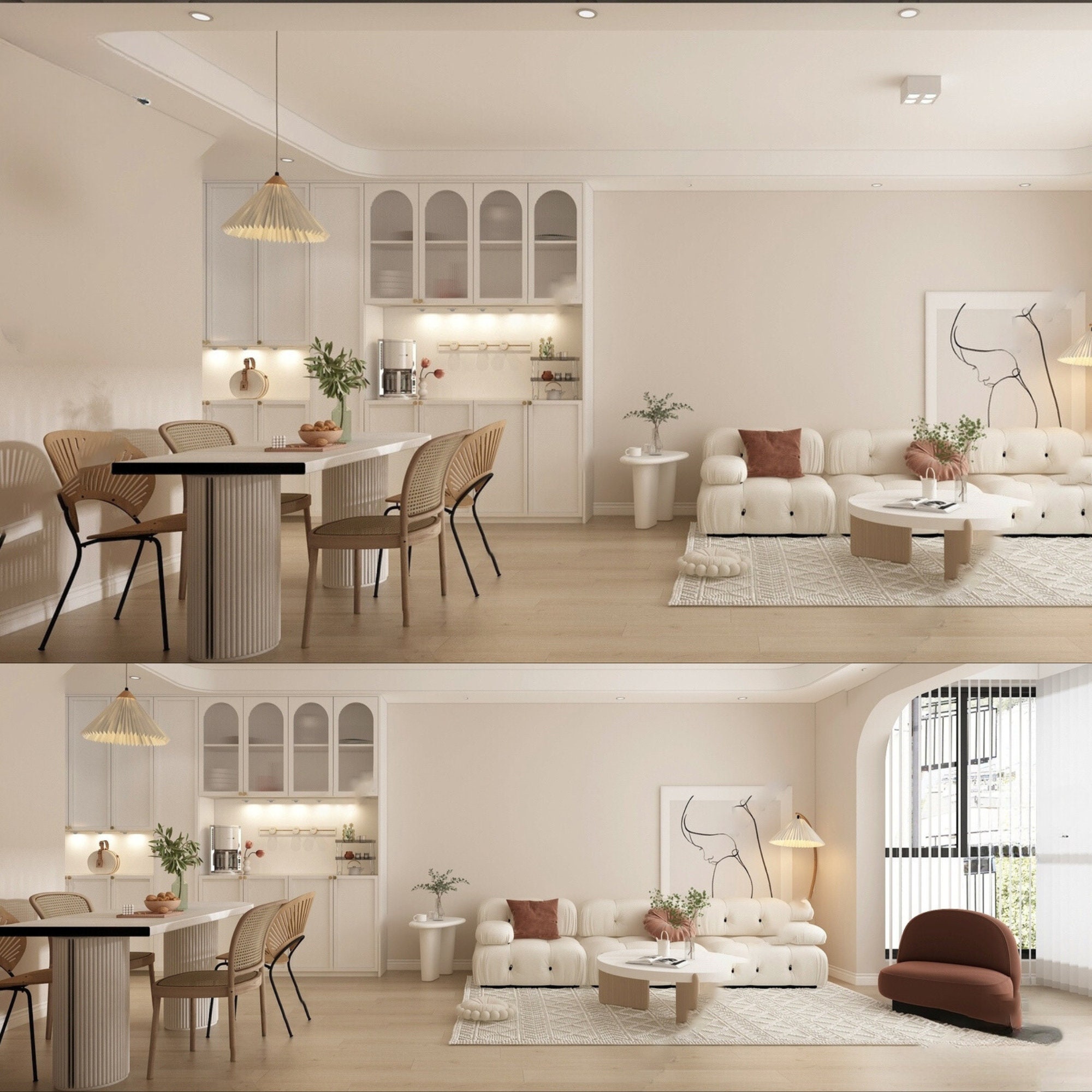 NEW! UPDATED Japandi Design Dining Interior Design - 36 Sketchup 3D ...