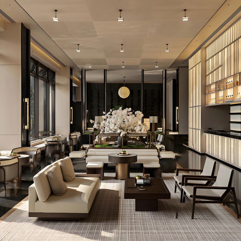 NEW! UPDATED 74 Hotel Lobby Set B - Sketchup 3D Hotel Lobby Interior ...