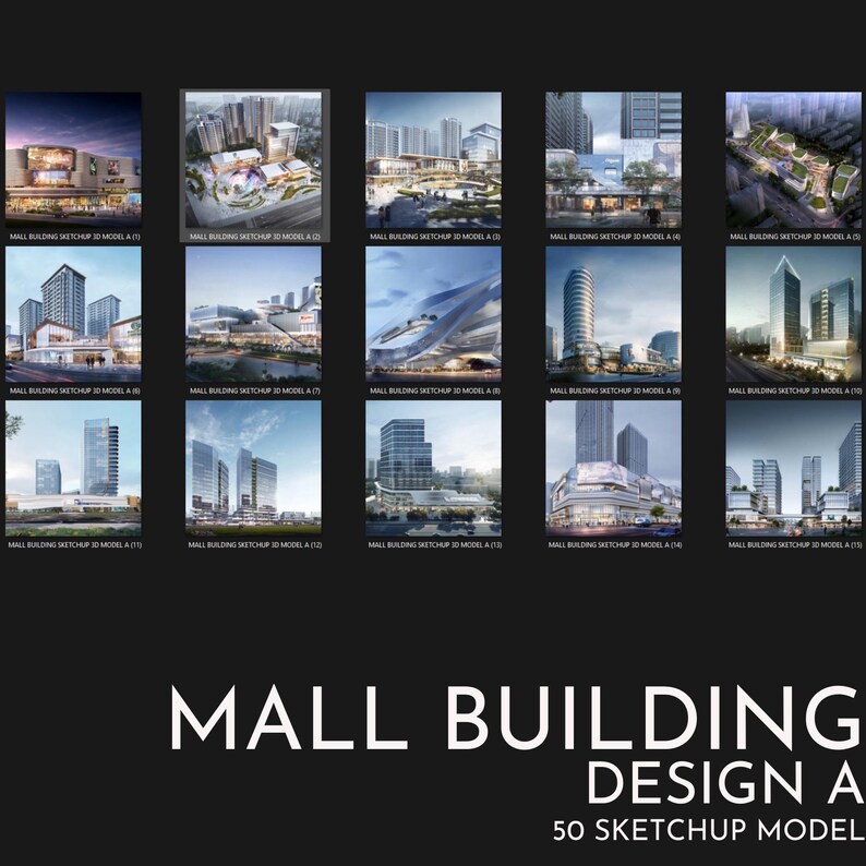 50 Mall Building Sketchup 3D Models: Interior Design (digital Download) - Etsy