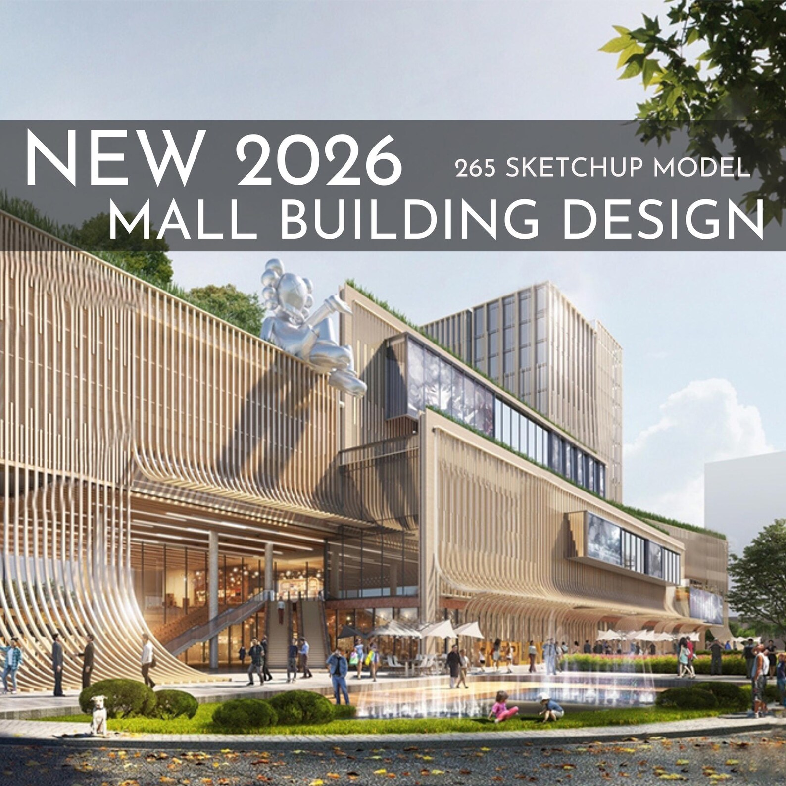 265 Mall Building Sketchup 3D Models | Commercial Interior Design Asset ...