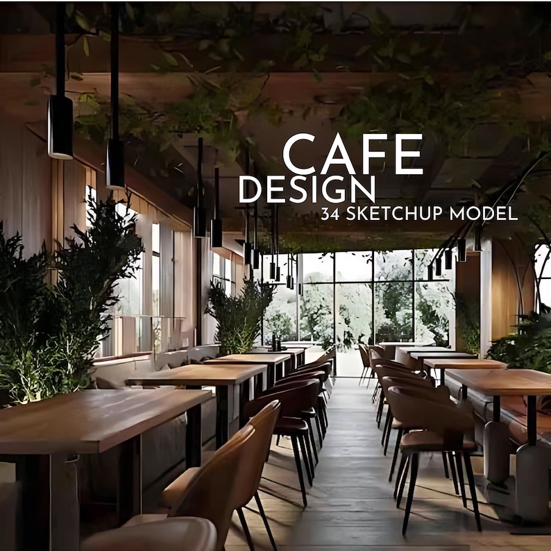 NEW! 34 CAFE - Sketchup 3D CAFE Interior Design Model - Etsy